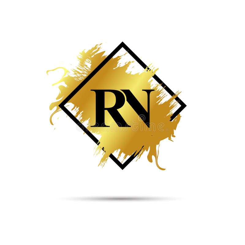 Gold RN Logo Symbol Vector Art Design Stock Illustration - Illustration ...