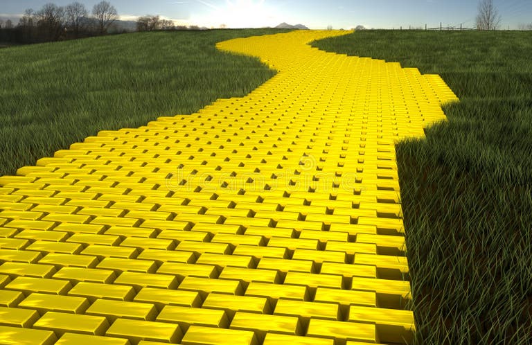 Gold road stock illustration. Illustration of dreams - 19164012