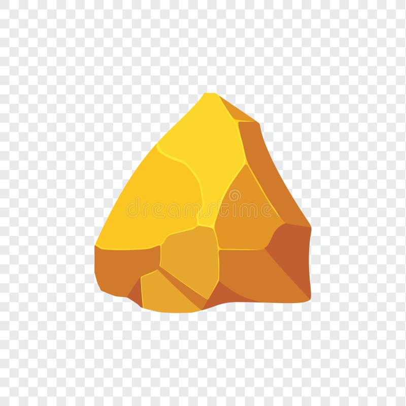 Gold Rock Boulder. Natural Shape Golden Stone Stock Vector ...