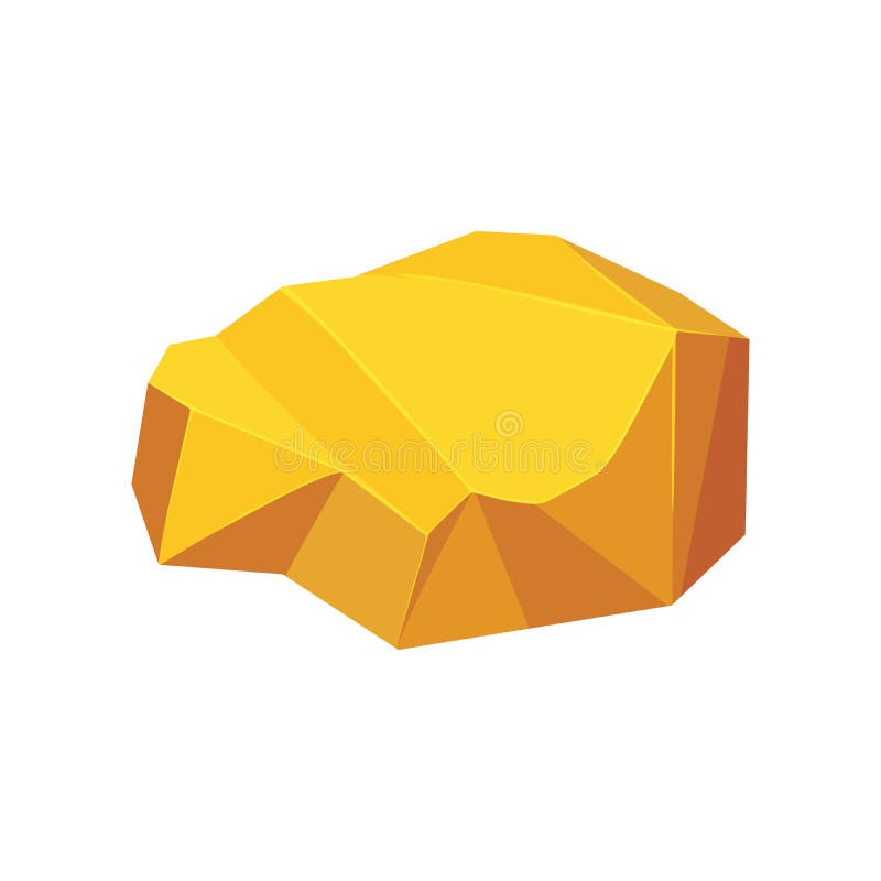 Gold Rock Boulder. Natural Shape Golden Stone Stock Vector ...
