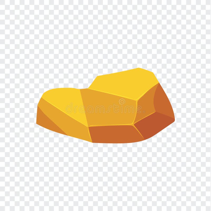 Gold Rock Boulder. Natural Shape Golden Stone Stock Vector ...