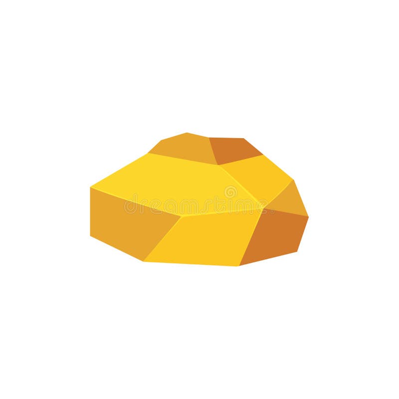 Gold Rock Boulder. Natural Shape Golden Stone Stock Vector ...