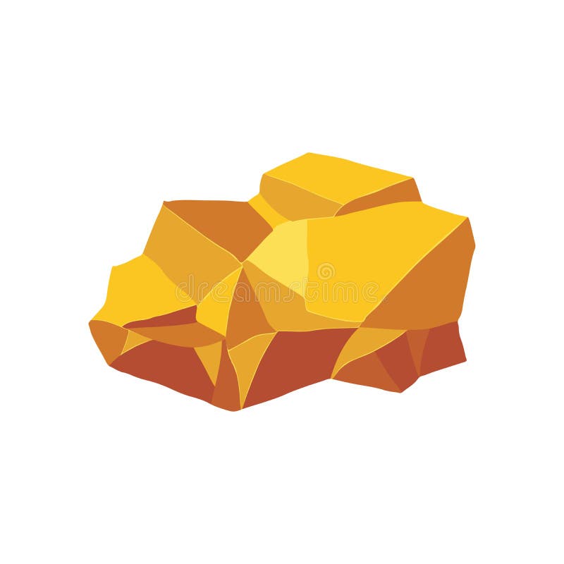 Gold Rock Boulder. Natural Shape Golden Stone Stock Vector ...