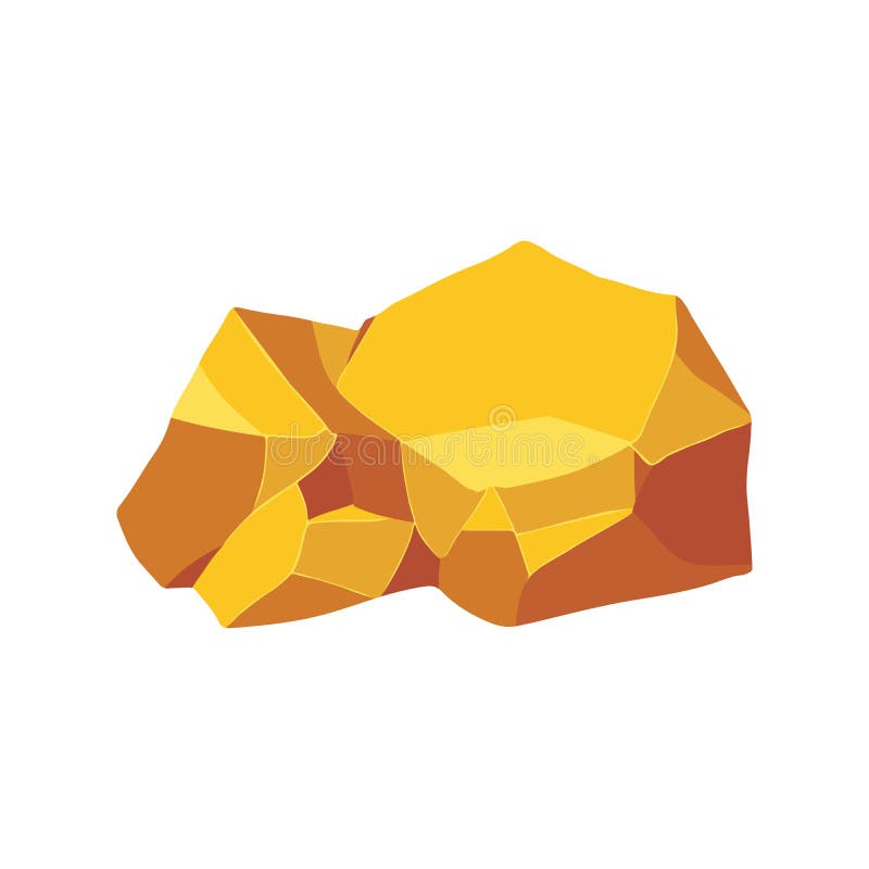 Gold Rock Boulder. Natural Shape Golden Stone Stock Vector ...