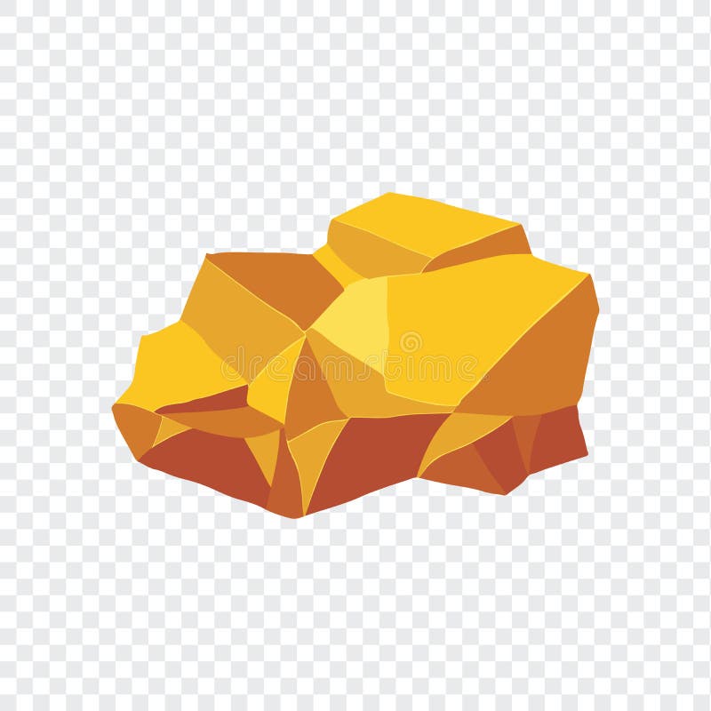 Gold Rock Boulder. Natural Shape Golden Stone Stock Vector ...