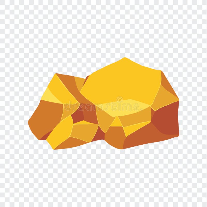 Gold Rock Boulder. Natural Shape Golden Stone Stock Vector ...
