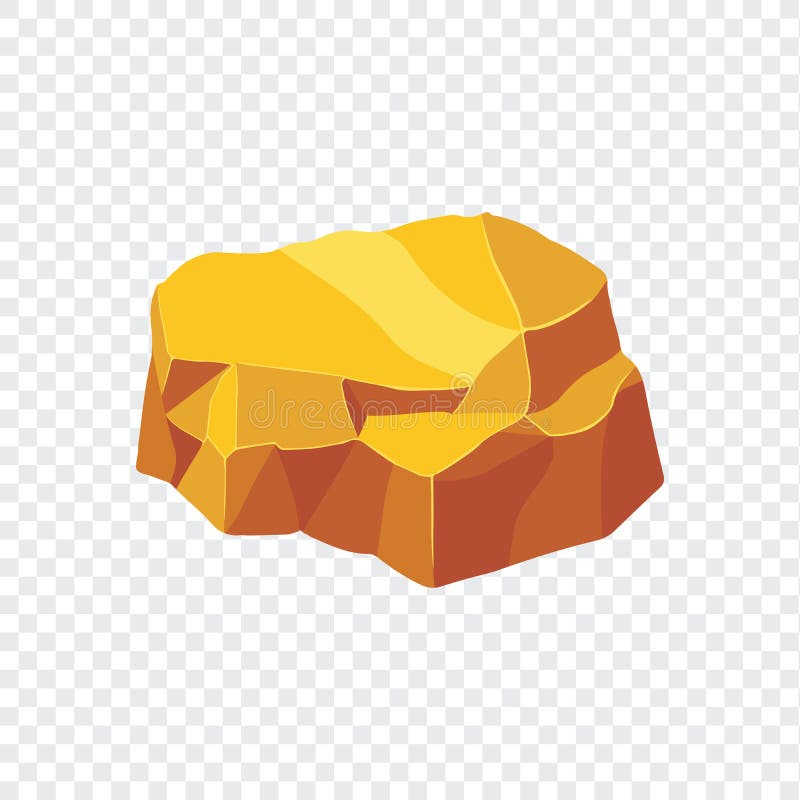 Gold Rock Boulder. Natural Shape Golden Stone Stock Vector ...