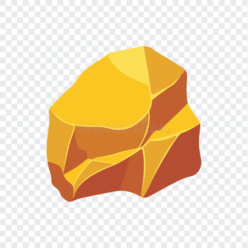 Gold Rock Boulder. Natural Shape Golden Stone Stock Vector ...