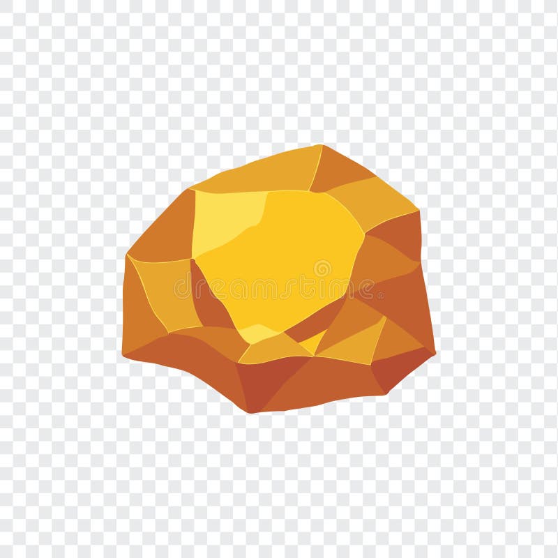 Gold Rock Boulder. Natural Shape Golden Stone Stock Vector ...