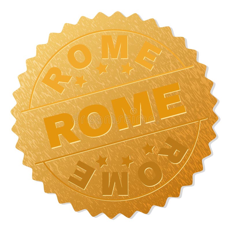 Gold ROME Medal Stamp stock vector. Illustration of seal - 138930252