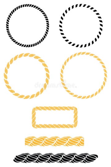 Gold Rope Borders Stock Illustrations – 199 Gold Rope Borders Stock ...