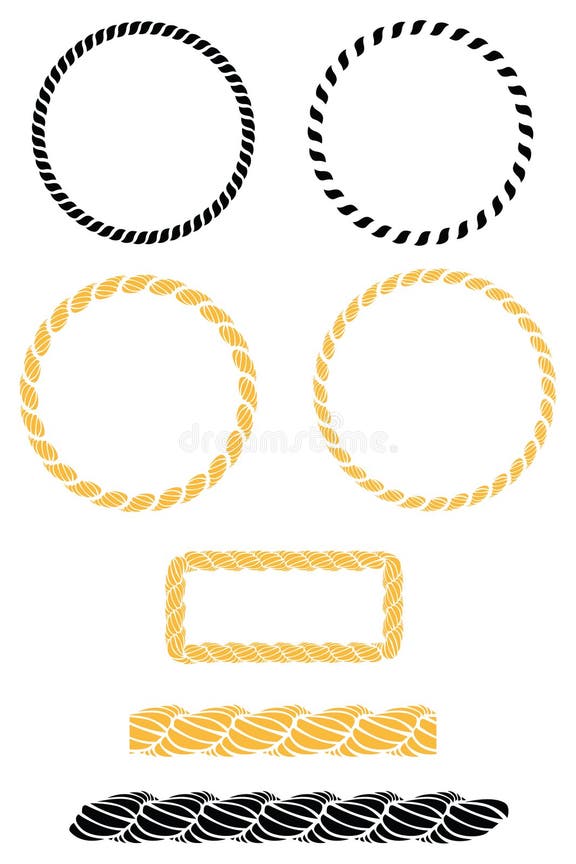 Gold Rope Borders and Patterns Stock Vector - Illustration of necklace ...