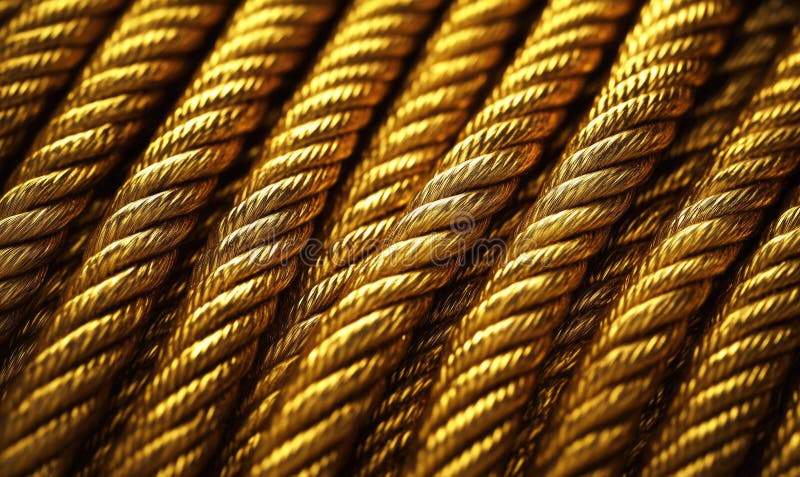 A Gold Rope with a Gold Color Stock Photo - Image of closeup, coil ...