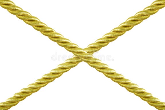 The Gold Rope Frame Isolated on White Background Stock Image - Image of ...