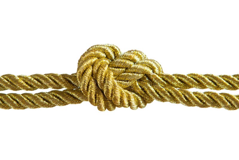 Gold rope knot stock image. Image of string, rope, long - 24922633