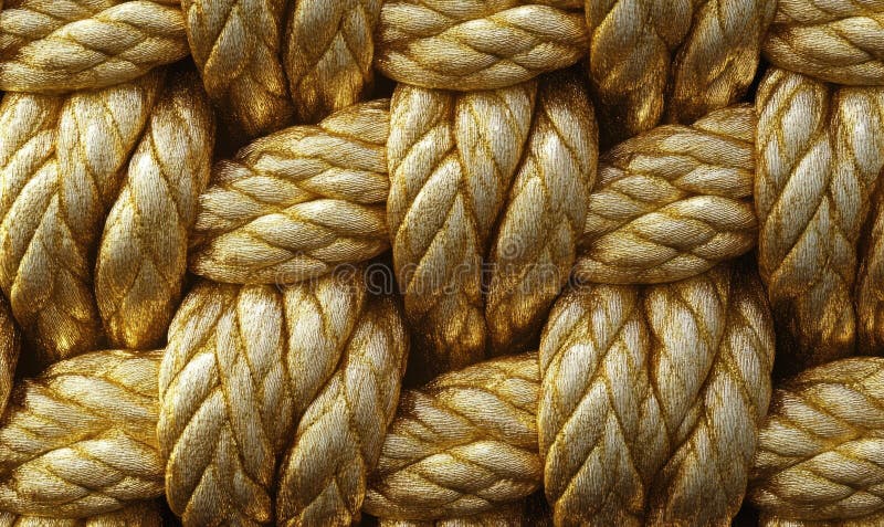 A Gold Rope is Shown in a Close Up Stock Photo - Image of cable, boat ...