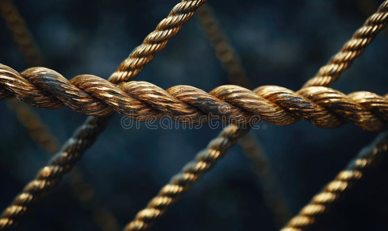 A Gold Rope is Shown in the Image Stock Illustration - Illustration of ...