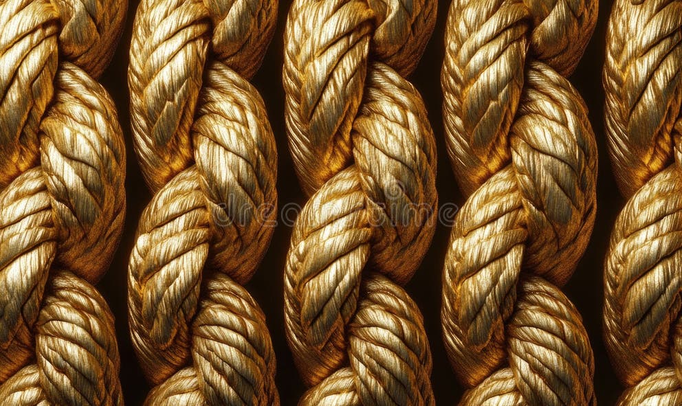 A Gold Rope is Shown in a Row Stock Image - Image of long, rope: 351794477