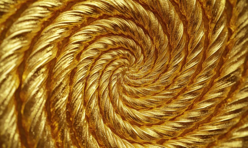 A Gold Rope with a Spiral Pattern Stock Image - Image of strength ...