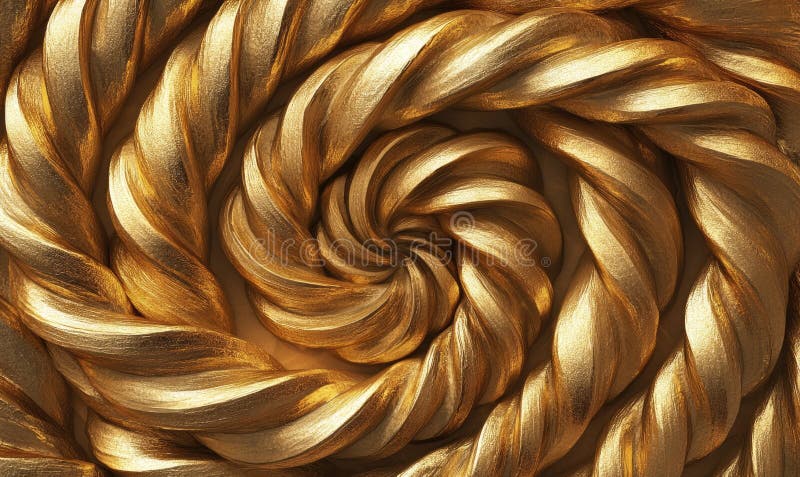 A Gold Rope is Twisted and Curled Stock Illustration - Illustration of ...