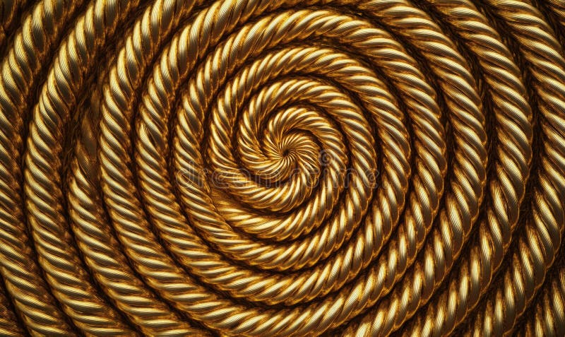 A Gold Rope is Twisted into a Spiral Stock Photo - Image of gold ...