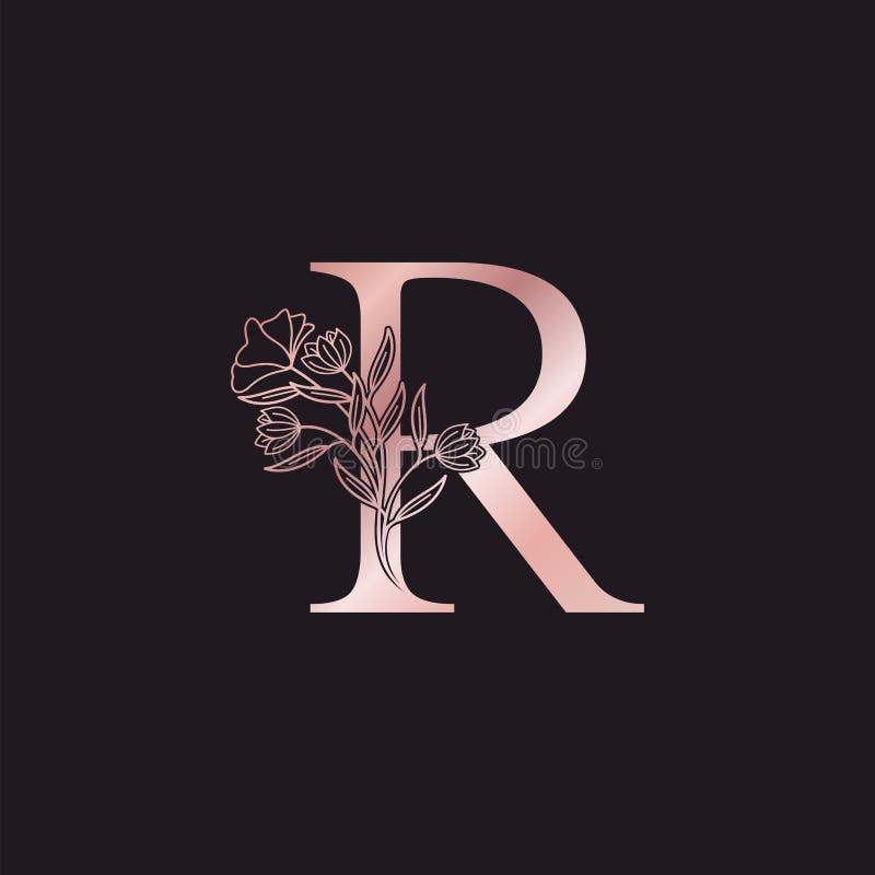 Gold Rose Flower Letter R Luxury Logo. Elegant Alphabet Monogram Nature ... Gold Rose Flower Letter R Luxury Logo. Elegant Alphabet Monogram Nature ...