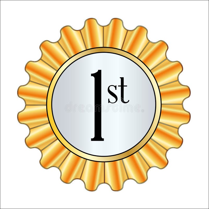 Gold Rosette Vector Icon, Flat Cartoon Golden Blank Award Label or ...