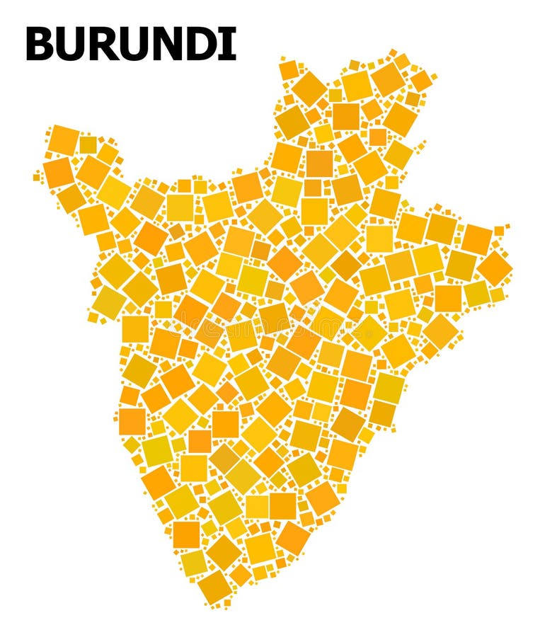 Gold Rotated Square Pattern Map of Burundi Stock Illustration ...