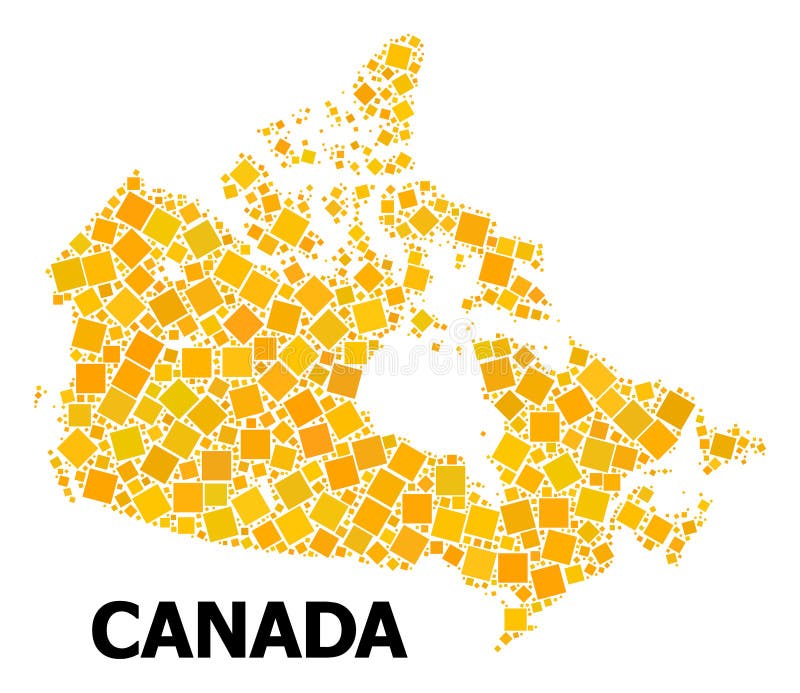 Gold Rotated Square Pattern Map of Canada Stock Illustration ...