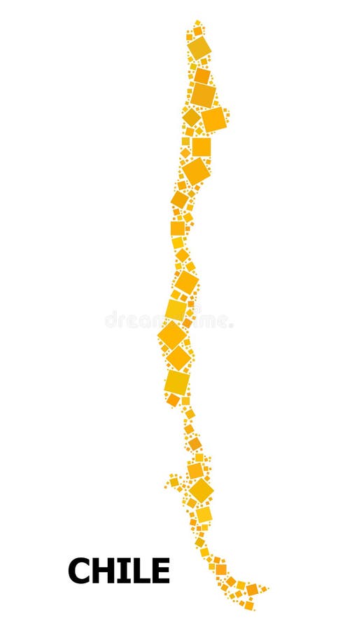 Gold Rotated Square Pattern Map of Chile Stock Illustration ...