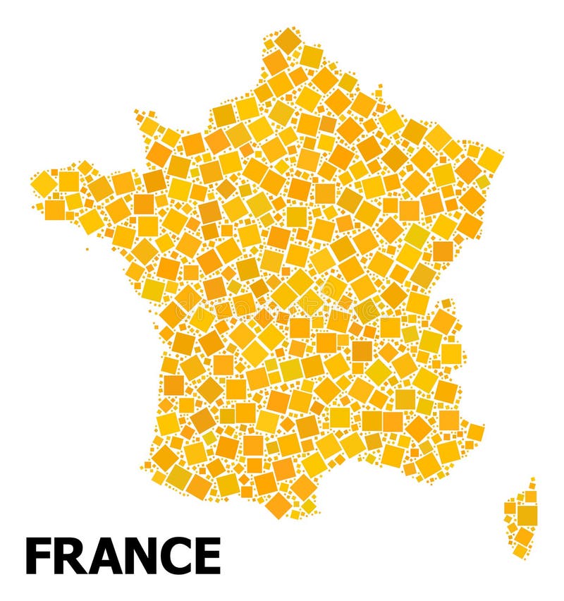 Gold Rotated Square Pattern Map of France Stock Illustration ...