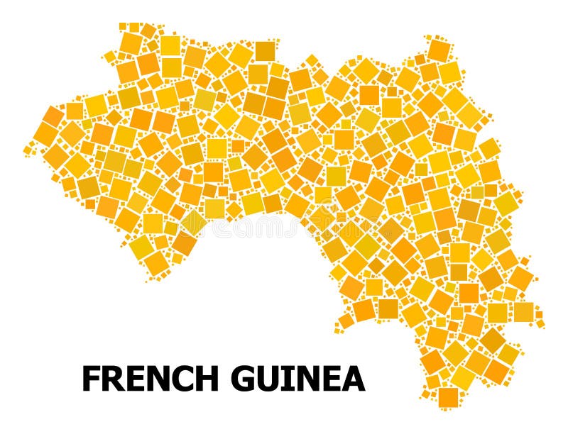 Gold Rotated Square Pattern Map of French Guinea Stock Illustration ...