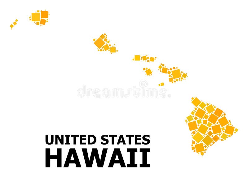 Gold Rotated Square Pattern Map of Hawaii State Stock Illustration ...