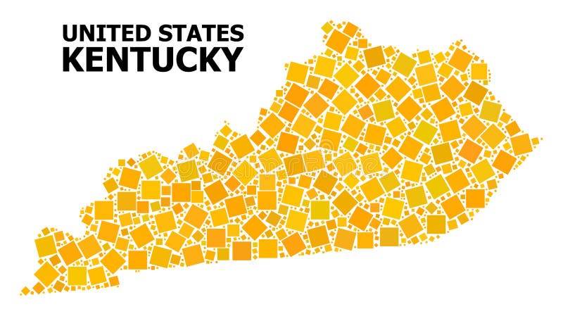 Gold Rotated Square Pattern Map of Kentucky State Stock Illustration ...