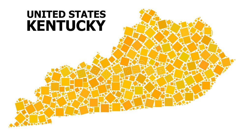 Gold Rotated Square Pattern Map of Kentucky State Stock Illustration ...