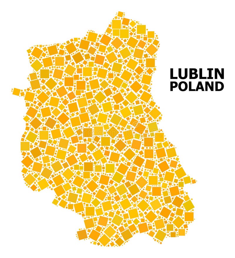 Gold Rotated Square Pattern Map of Lublin Province Stock Illustration ...