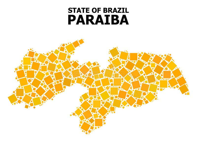 Gold Rotated Square Pattern Map of Paraiba State Stock Illustration ...