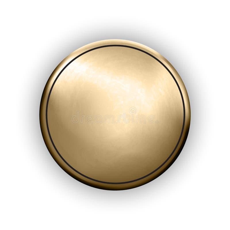 Gold Rough Blank Button Textured Trophy Template Stock Vector Illustration Of Control