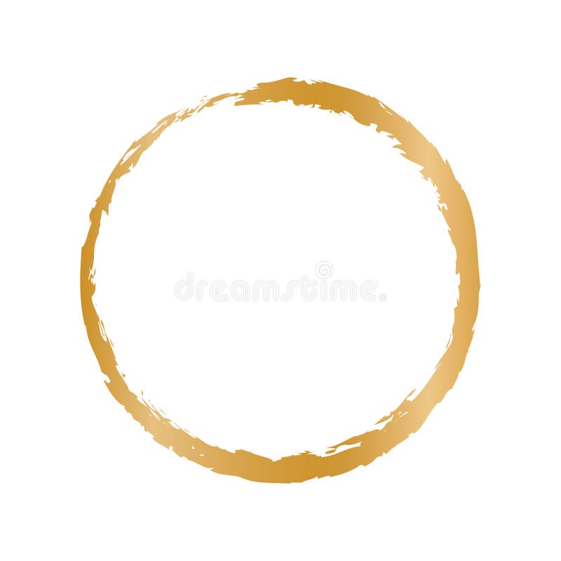 Gold Round Frame Banner Isolated on White Background Stock Vector ...