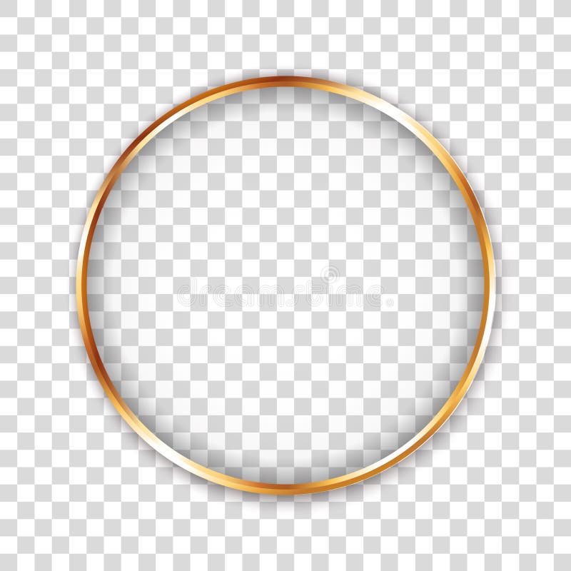 Gold Round Frame Banners on Transparent Background Stock Vector ...