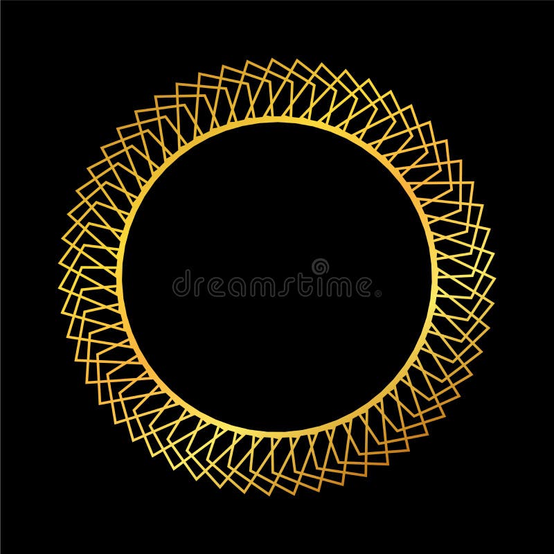 Gold Round Frame - Circle Banner on Dark Background Stock Vector ...