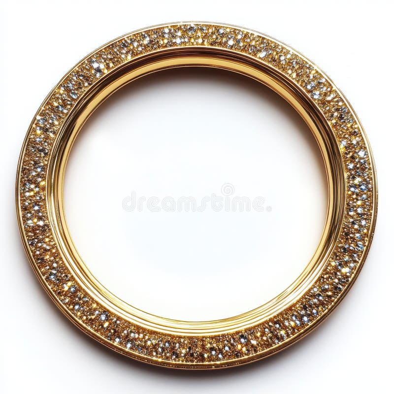Gold Round Frame with Glittering Embellishments Elegant Design ...