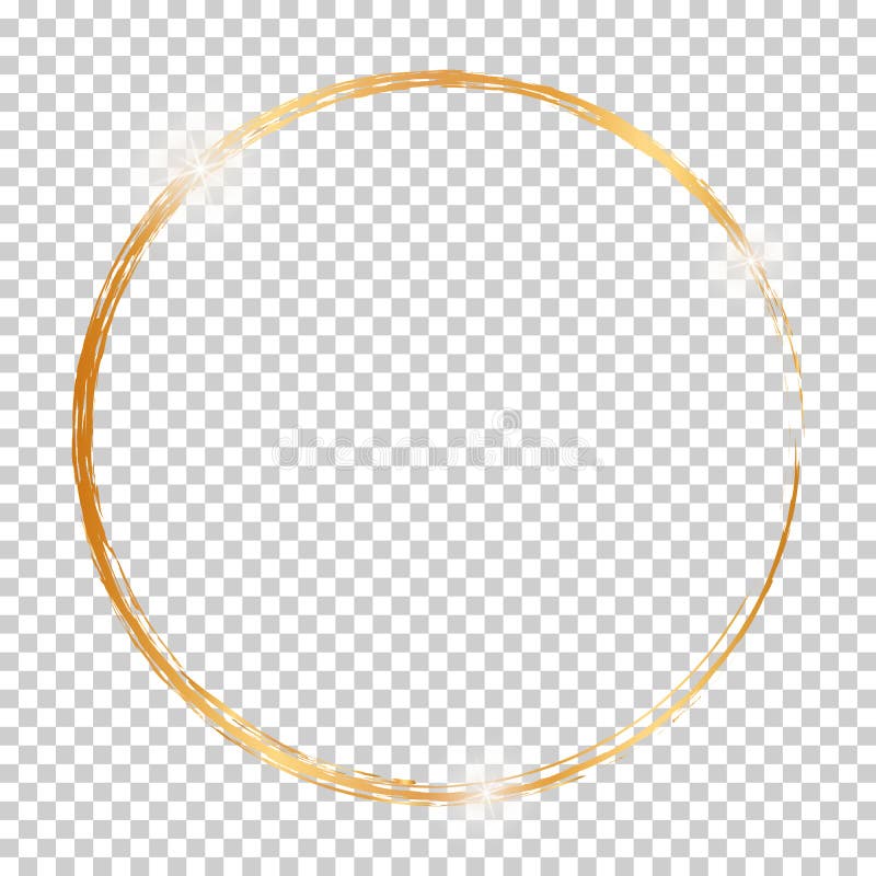 Gold Round Frame Banner Isolated on Transparent Background Stock Vector ...