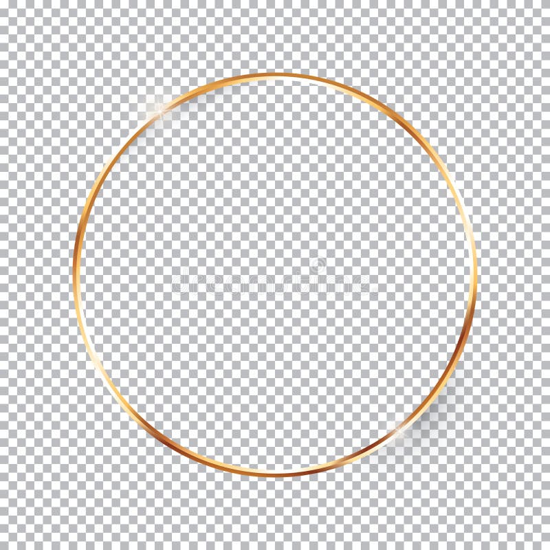 Gold Round Frame Banner Isolated on Transparent Background Stock Vector ...