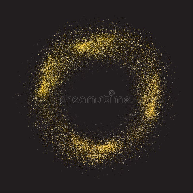 Gold Round Glitter Texture on a Black Background. Design Element Stock ...