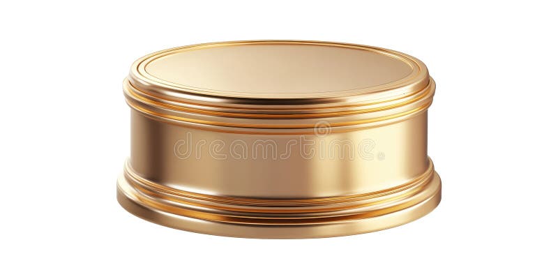 Gold Round Lid with Smooth Finish Isolated on Transparent Background ...