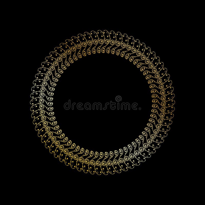 Gold Round Openwork Ornament. Decorative Round Frame Stock Vector ...