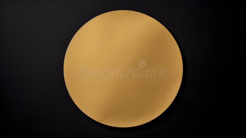 Gold Round Paper Note on a Black Background. Brainstorming Template ...