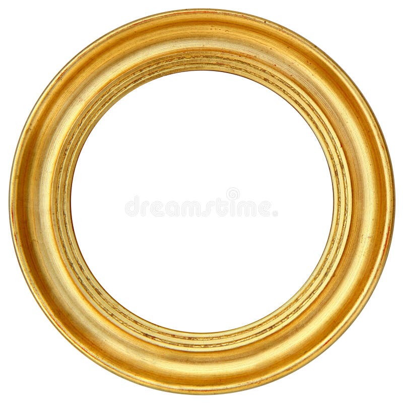 Gold Round Picture Frame stock image. Image of exhibition - 51953173