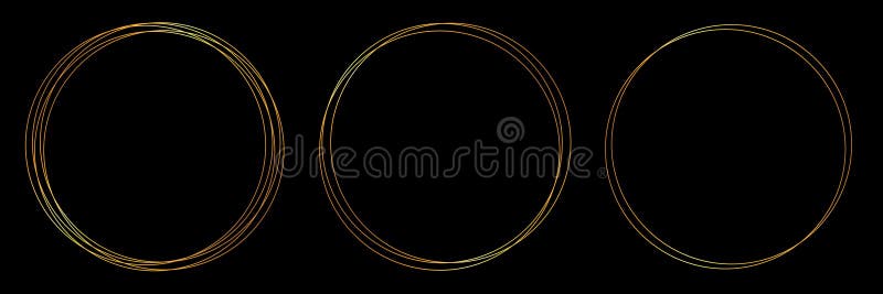 Gold Round Set Circle Frame, Golden Frame Collection Stock Vector ...